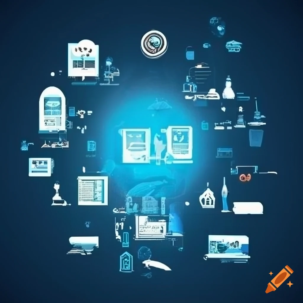 Infographic of human receiving and interpreting data with symbols for ...