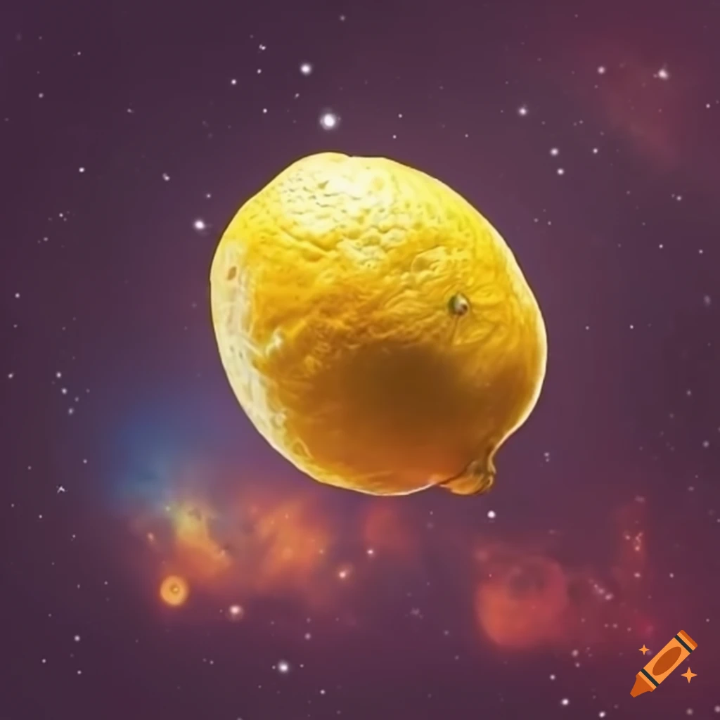Lemon with wings in outer space on Craiyon