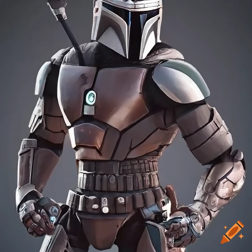 Muscular mandalorian robot on Craiyon