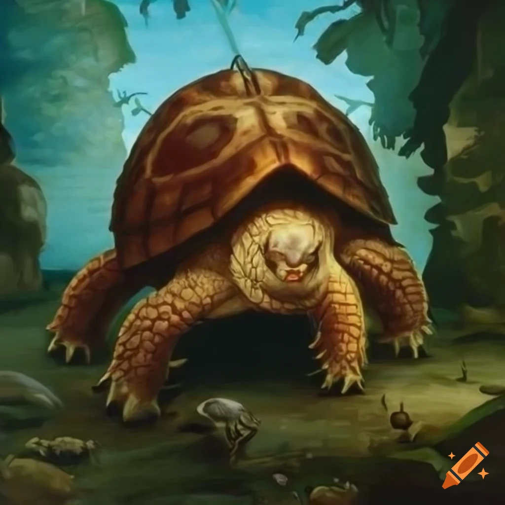 Agate marauder turtle in Magic: The Gathering art style by Hans Memling ...