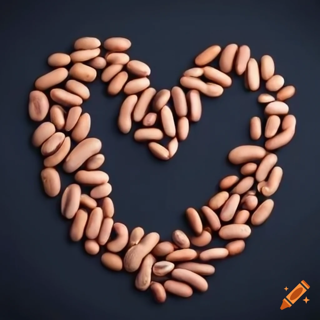 Heart made of beans on Craiyon