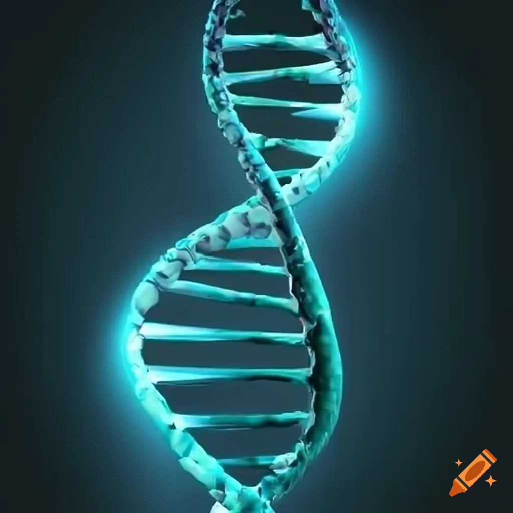 Distorted glitching dna molecule on Craiyon