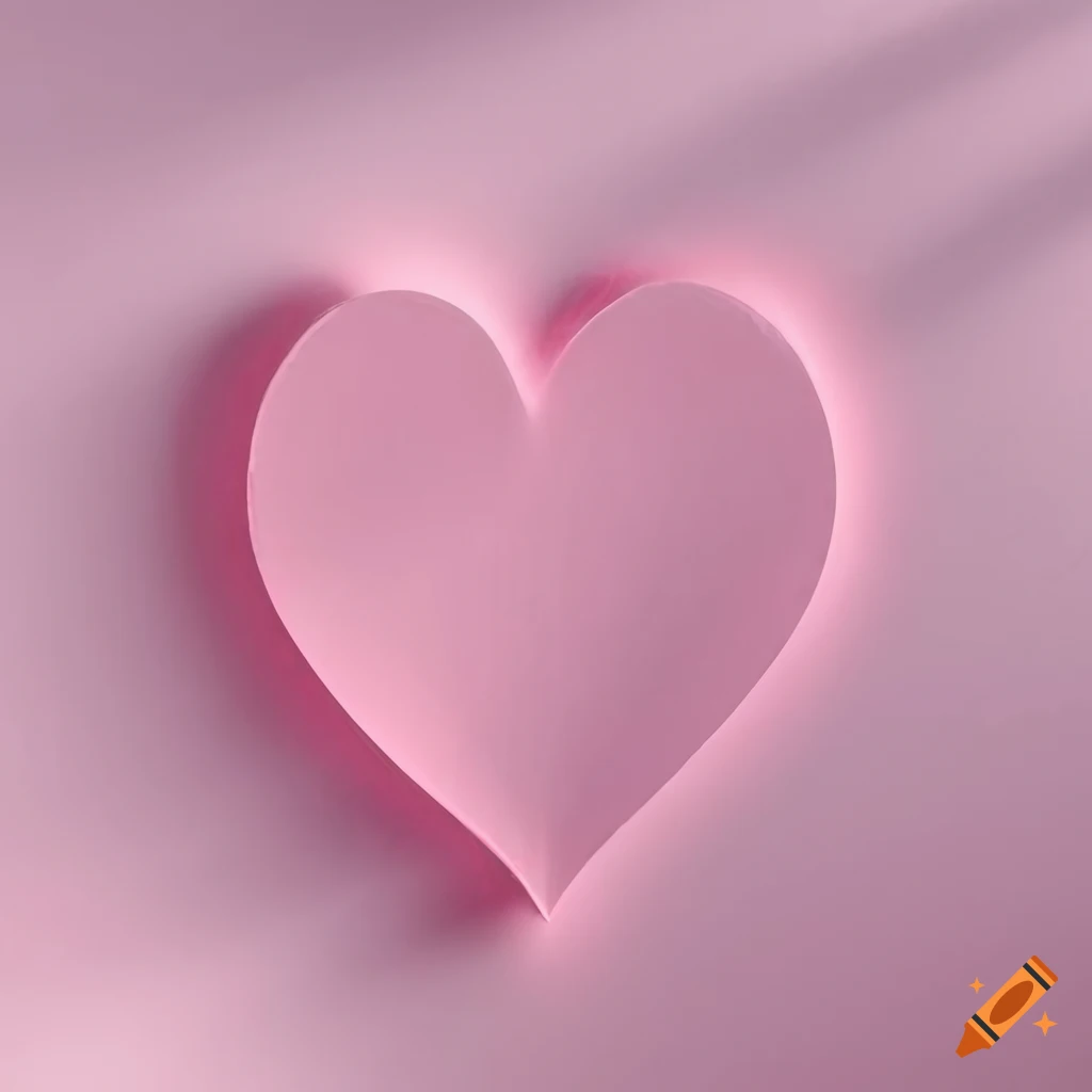 Light pink heart cutout on a windowsill with snow outside on Craiyon