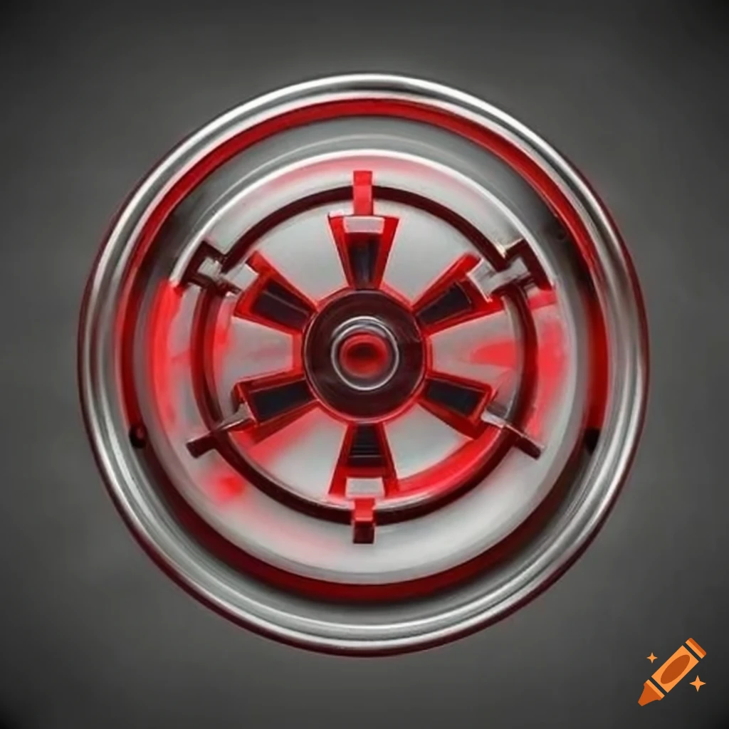 Metallic circle with red stars representing the Star Wars Galactic ...