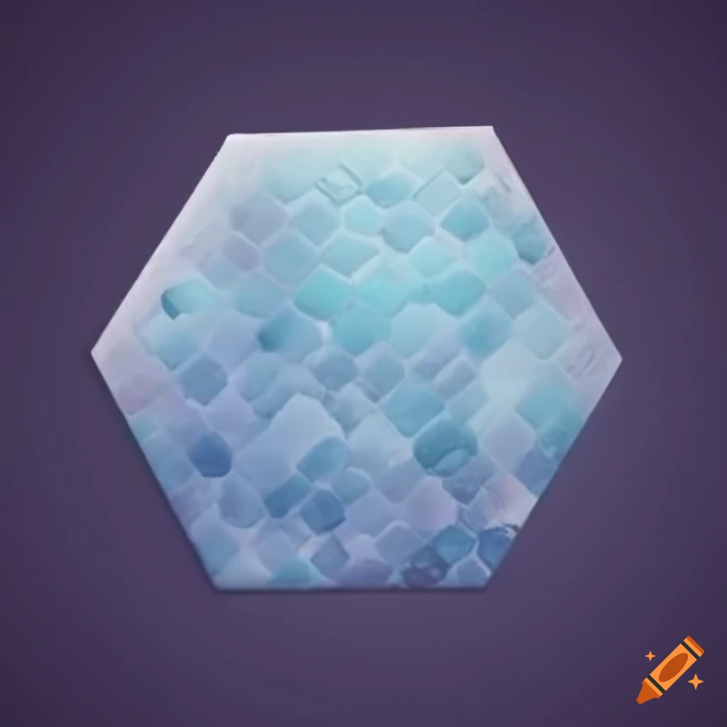 Snow texture aerial view of hexagonal tile on Craiyon