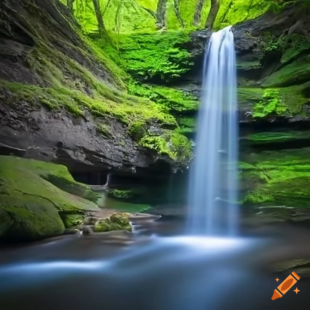 Striking natural waterfall on Craiyon