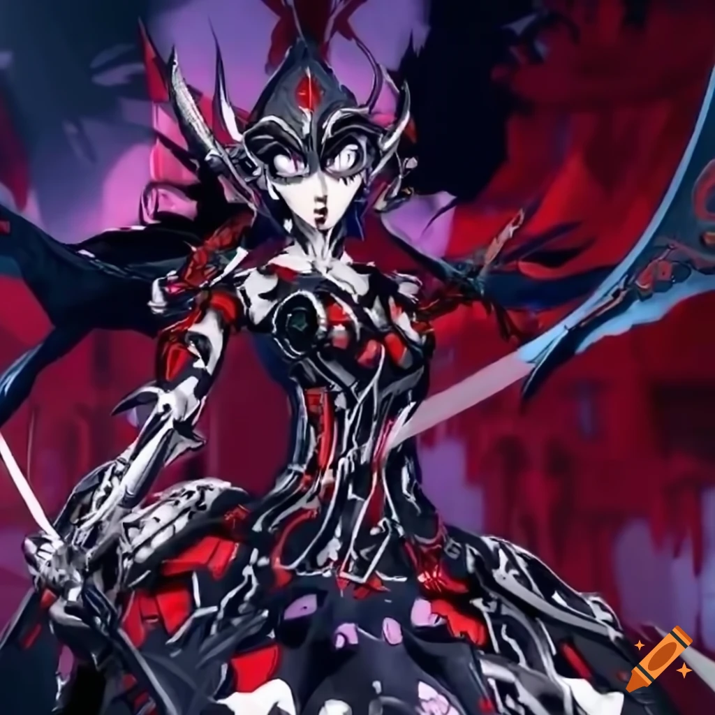 Warmaster vampire queen in colossal robot armor and traditional tribal ...