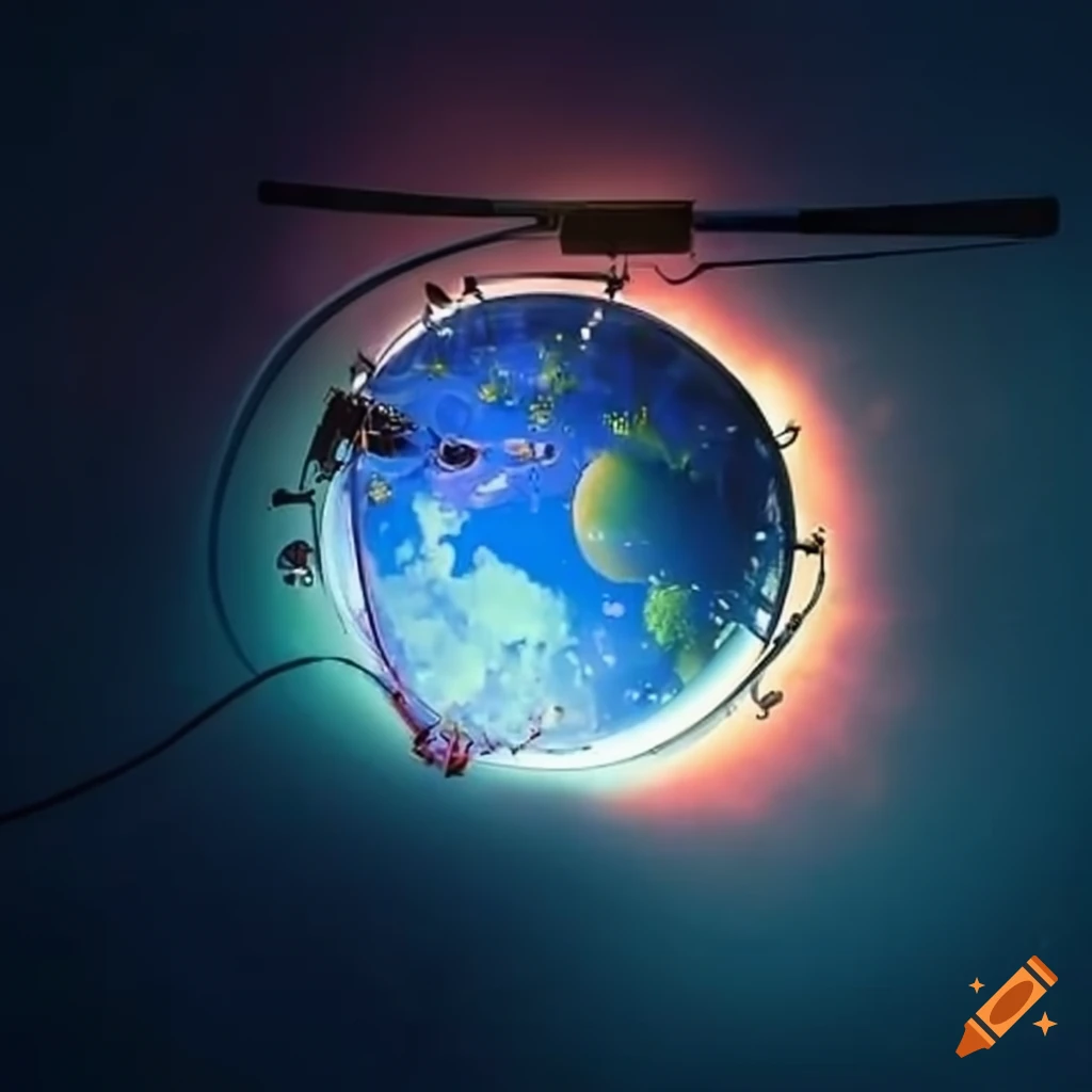 Flying ham radio equipment over the world on Craiyon