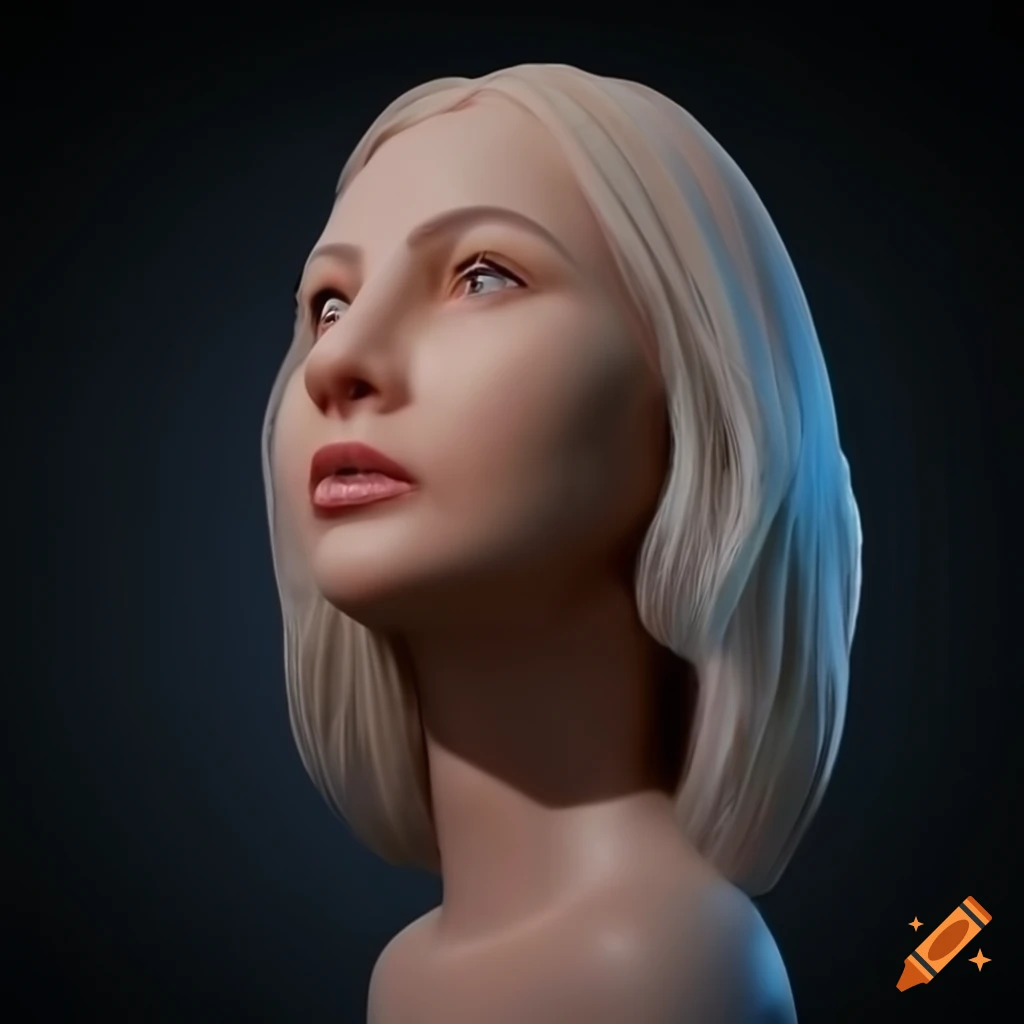 Realistic sculpture of a woman with unique beauty features on Craiyon