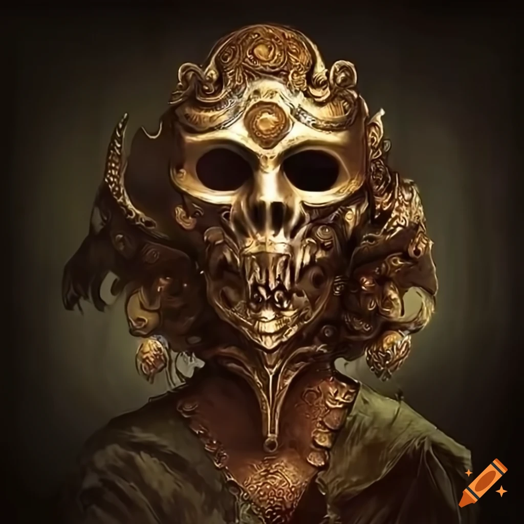 Ornate cult mask of mythos lore on Craiyon