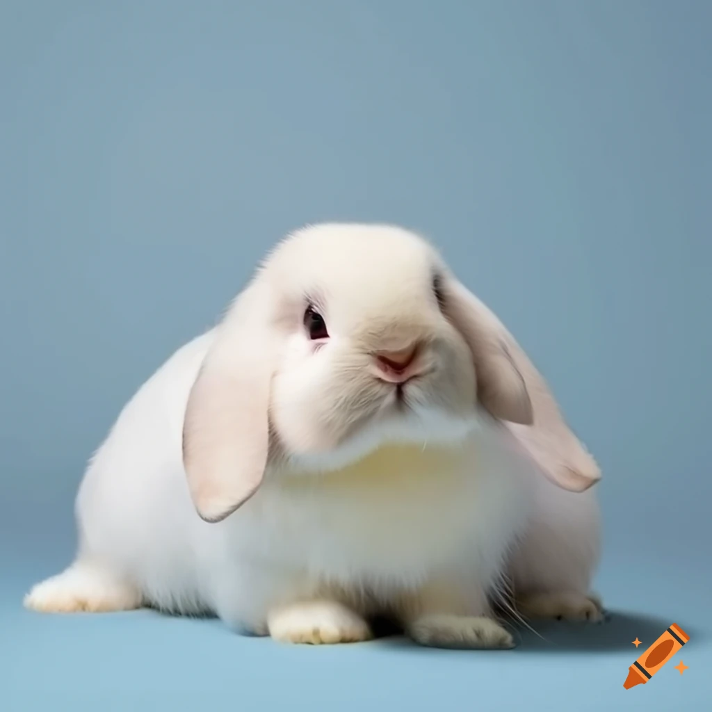 White holland lop rabbit talking on the telephone on Craiyon