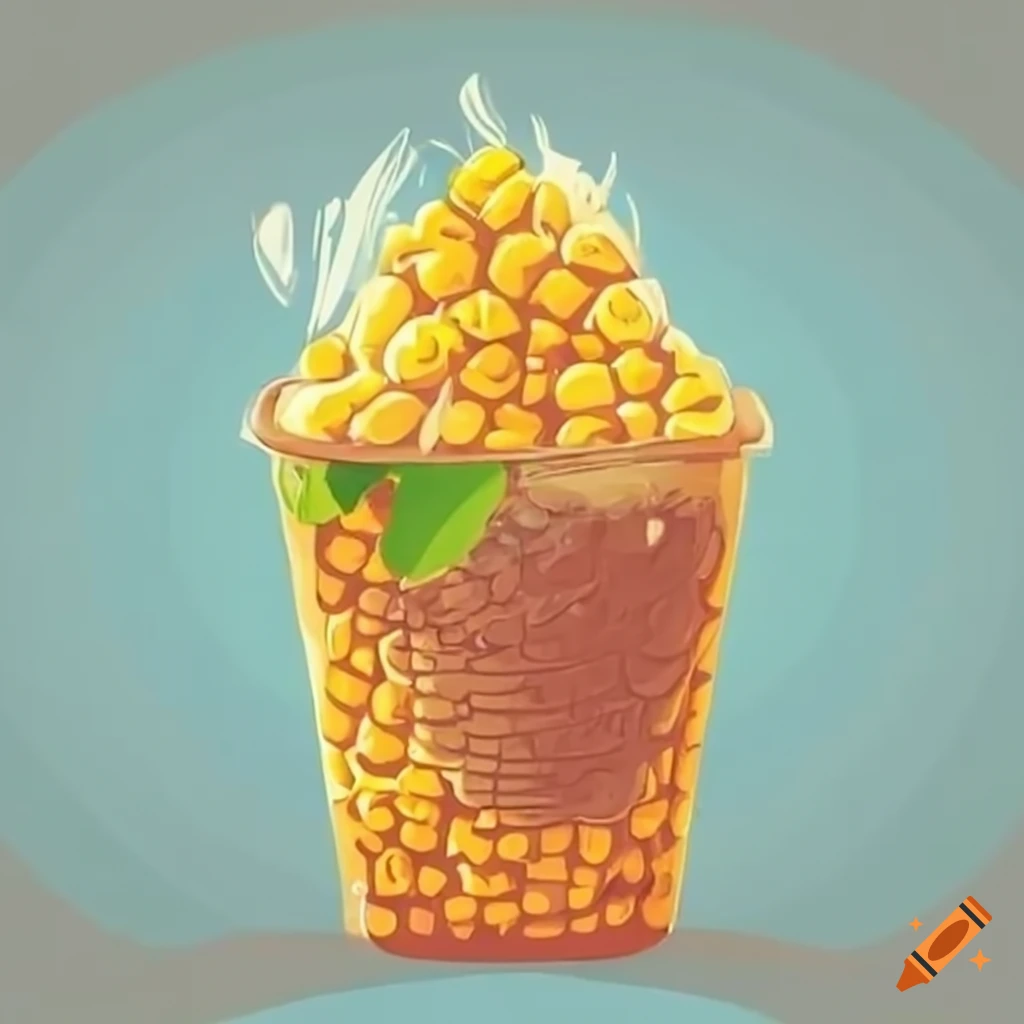 Delicious steaming cheesy corn in a plastic cup on Craiyon