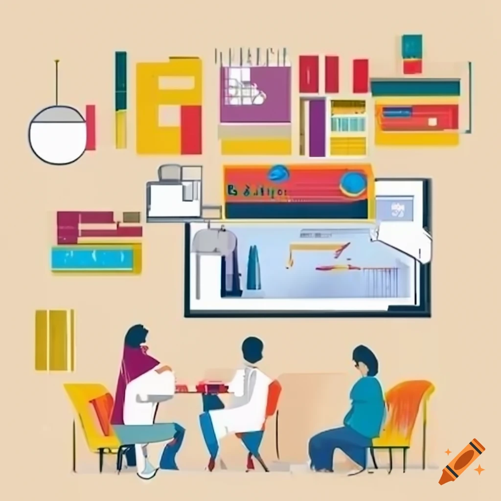 Dynamic landscape representing higher education trends on Craiyon