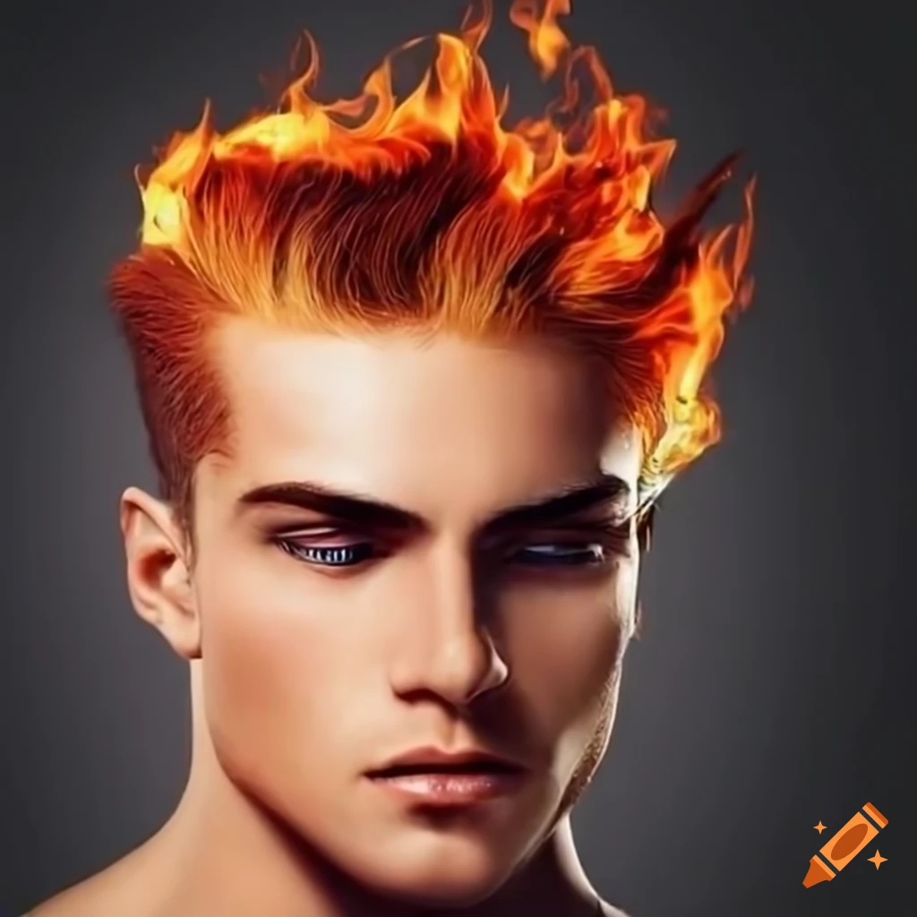 Attractive man with fiery hair on Craiyon