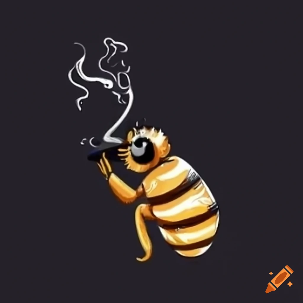 Bee smoking a cigarette on Craiyon