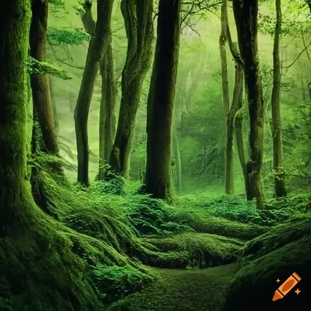 Lush dreamy forest on Craiyon