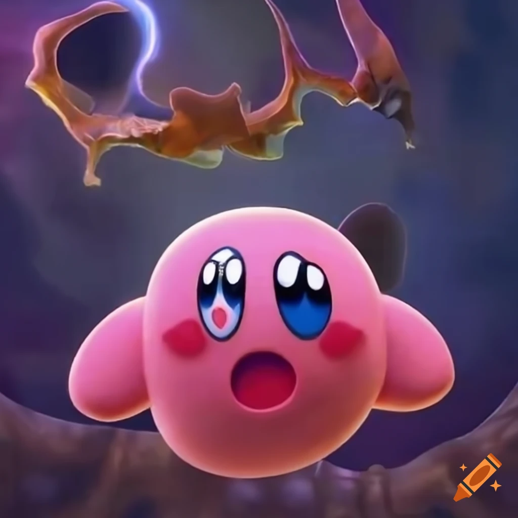 Kirby screaming in terror on Craiyon