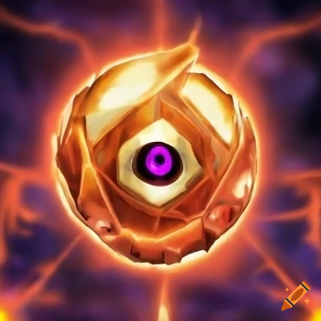 Yugioh orange orb with one eye on Craiyon