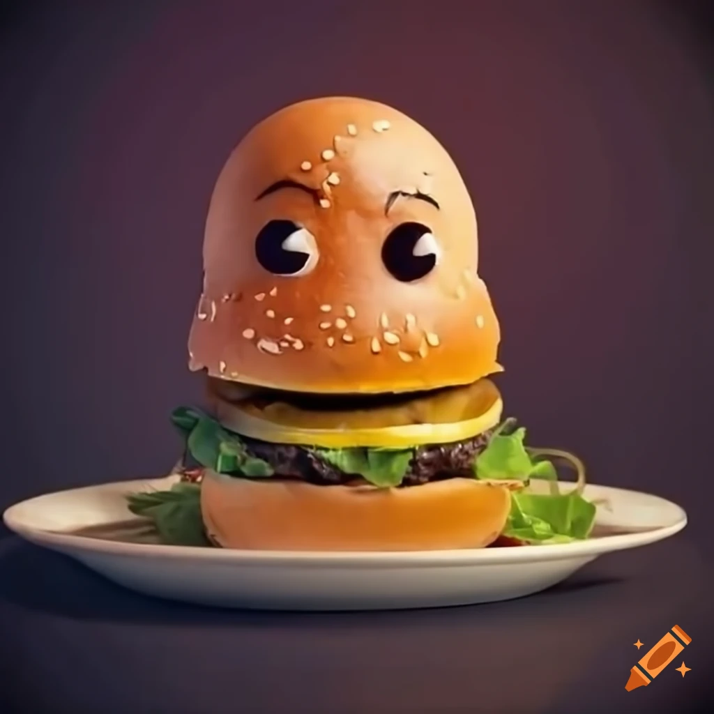 Chess burger with a face on Craiyon