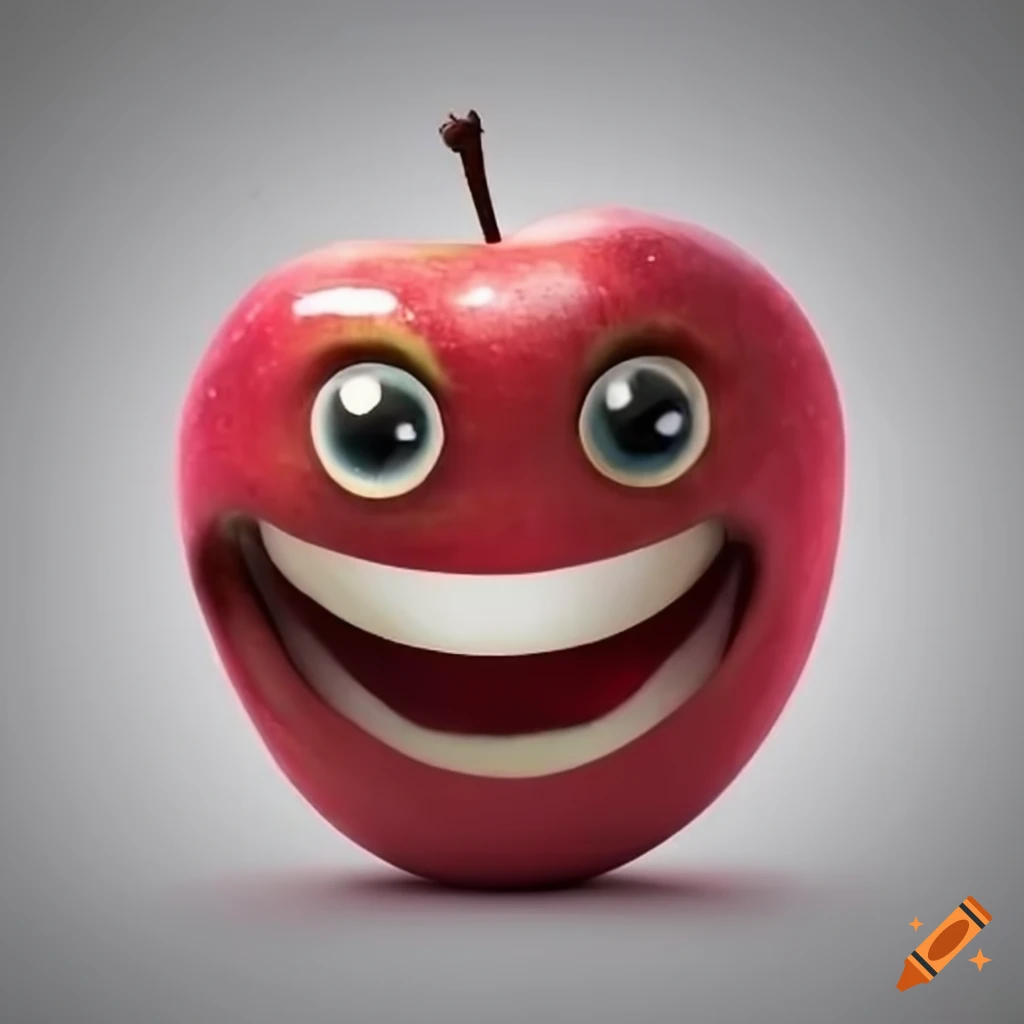 Smiling human mouth on an apple on Craiyon