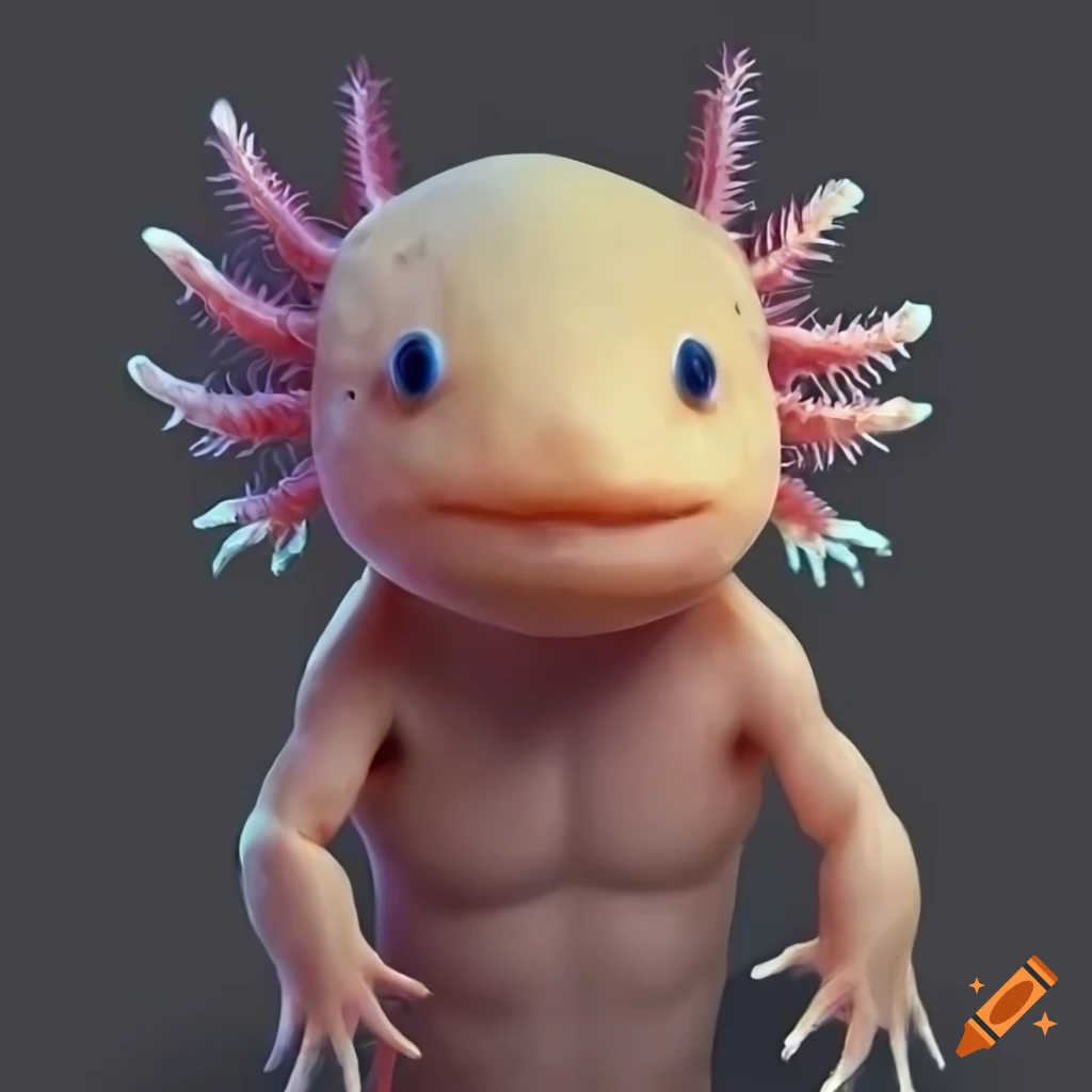 Buff axolotl on Craiyon