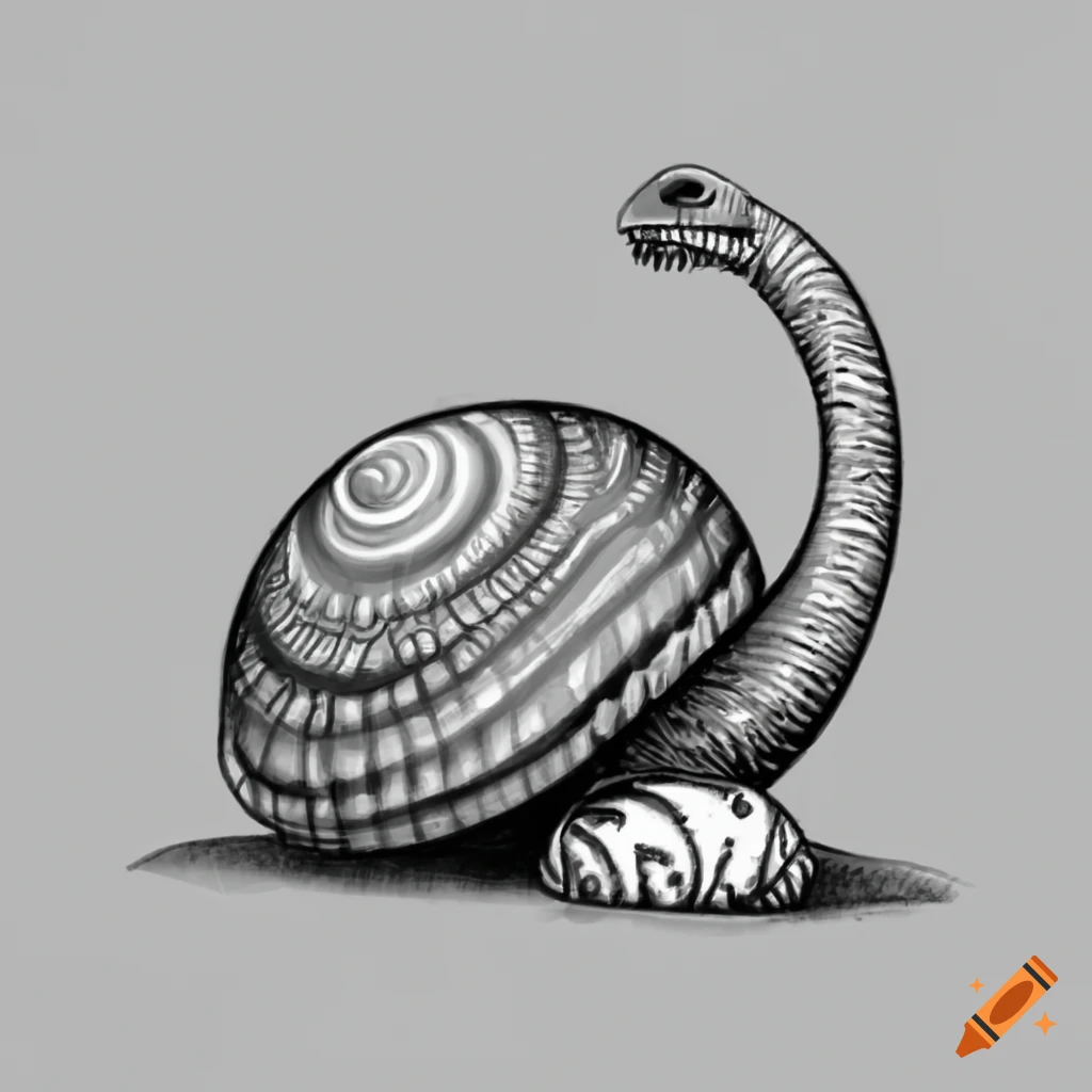 Dinosaur with a snail shell on Craiyon