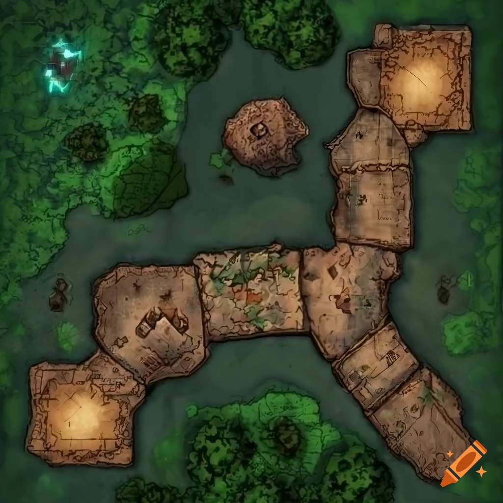 Fantasy RPG terrain tile map on Craiyon