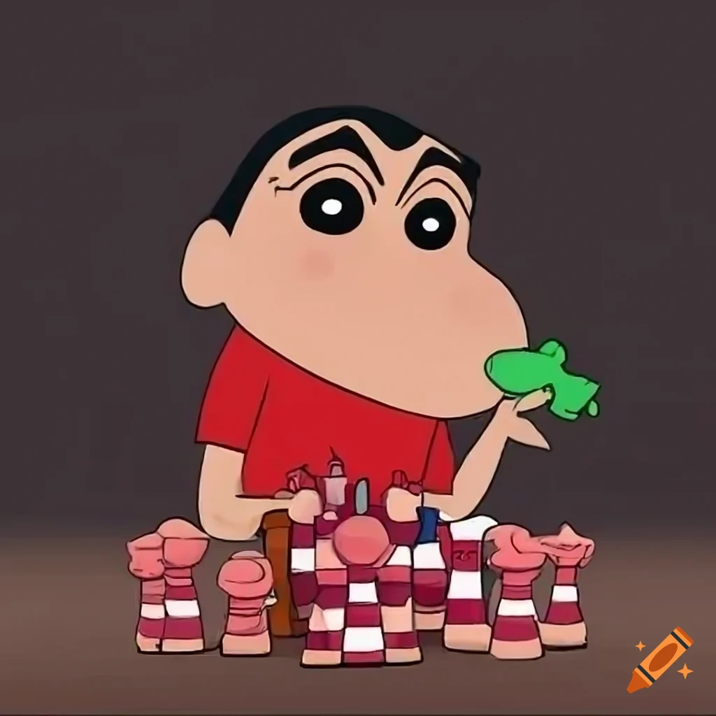 Shin chan playing chess on Craiyon