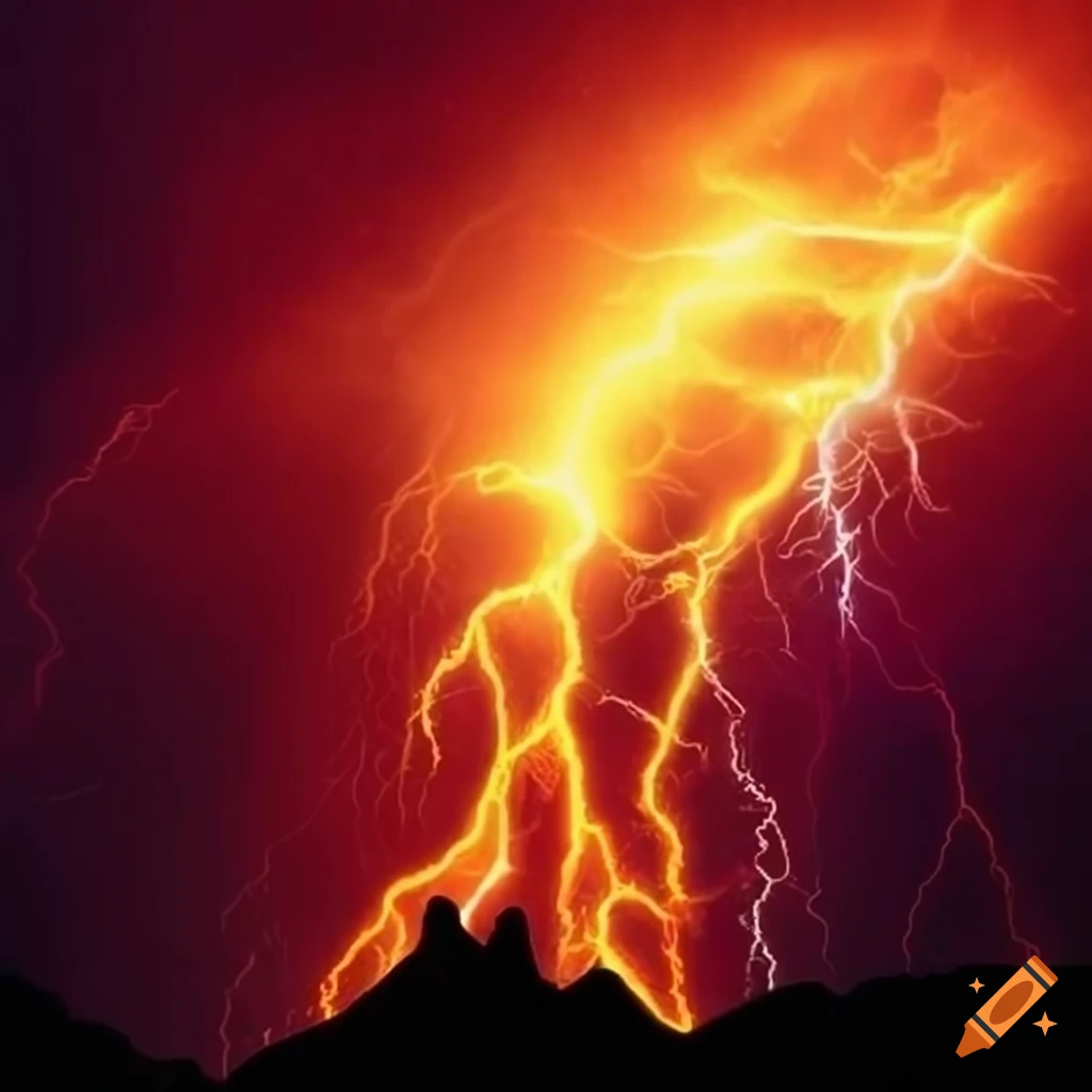 World of fire and lightning on Craiyon