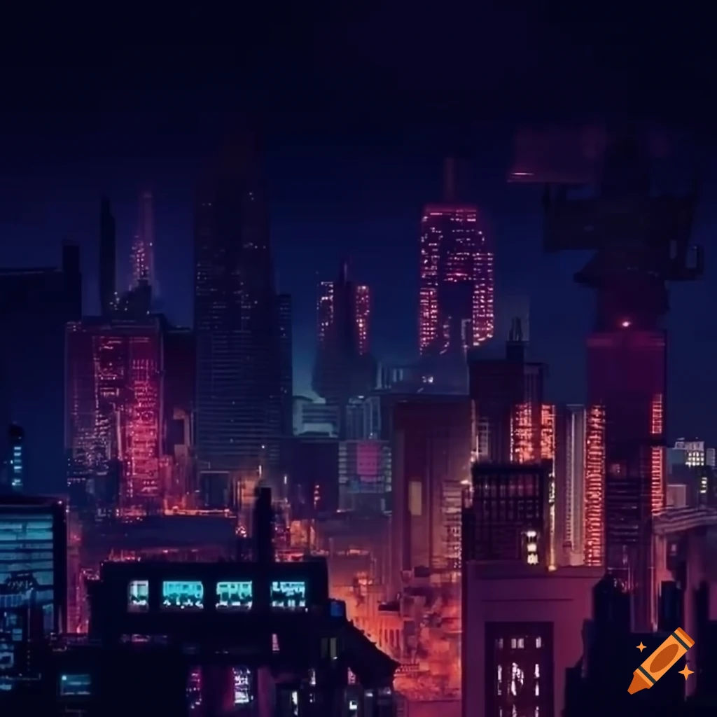 Cityscape with biopunk elements transitioning to a distant biopunk ... Cityscape with biopunk elements transitioning to a distant biopunk ...