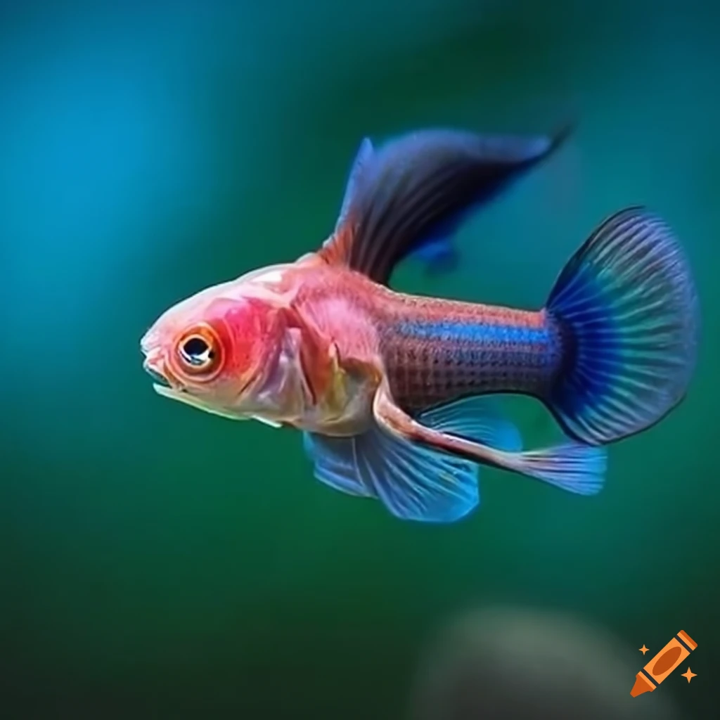 Unsettling fish in a small tank on Craiyon