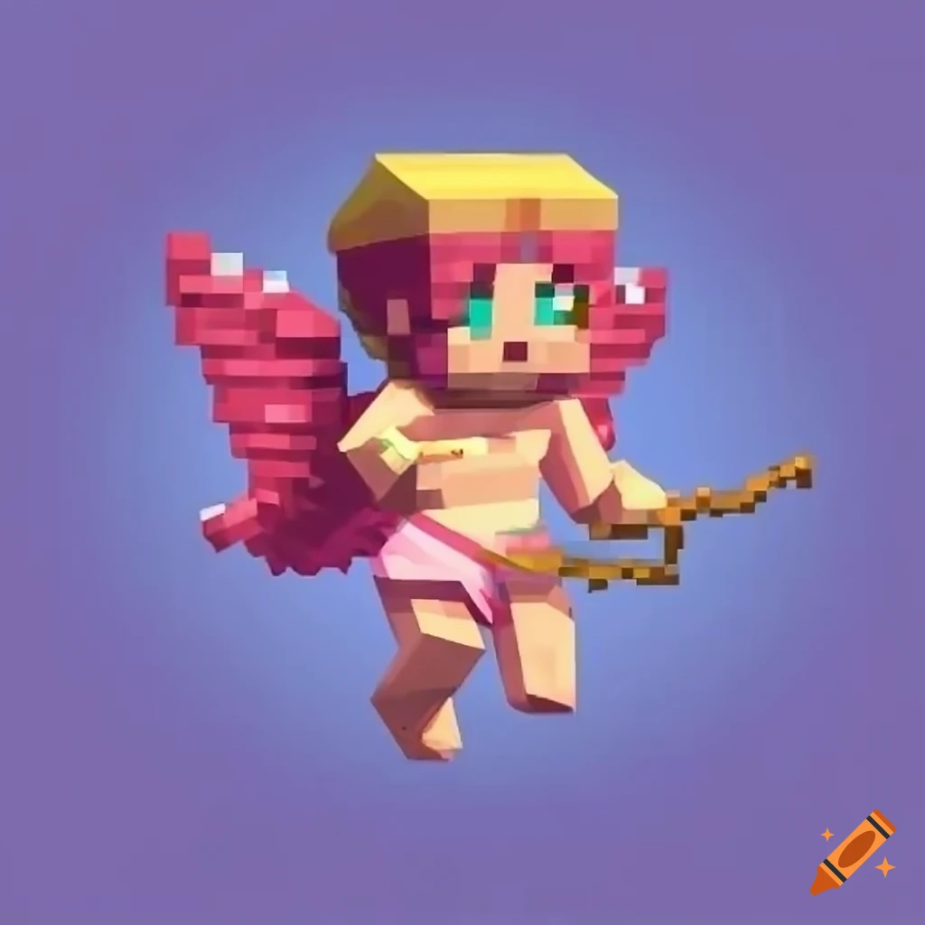 Minecraft-style cupid character on Craiyon
