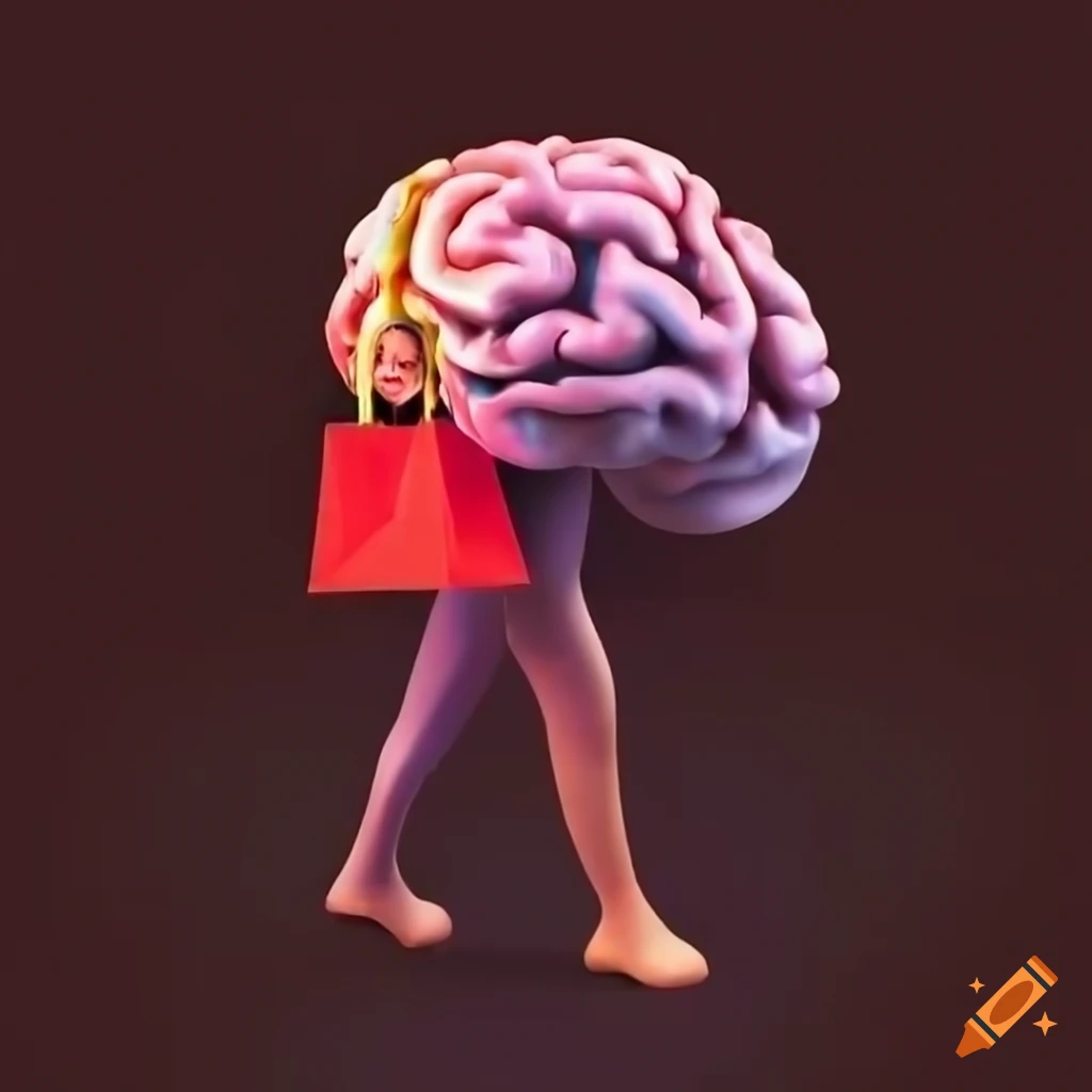 Brain carrying shopping bags on Craiyon