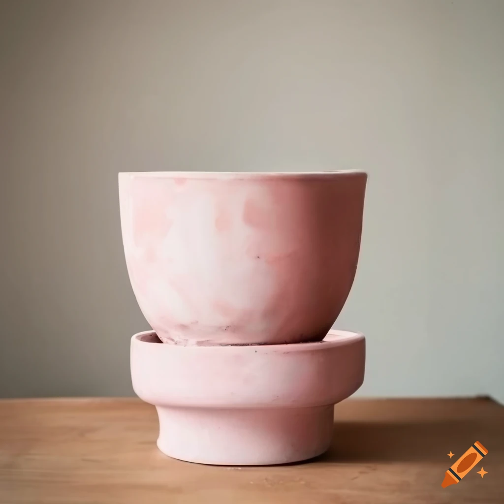 Round pastel plaster flower pot on Craiyon