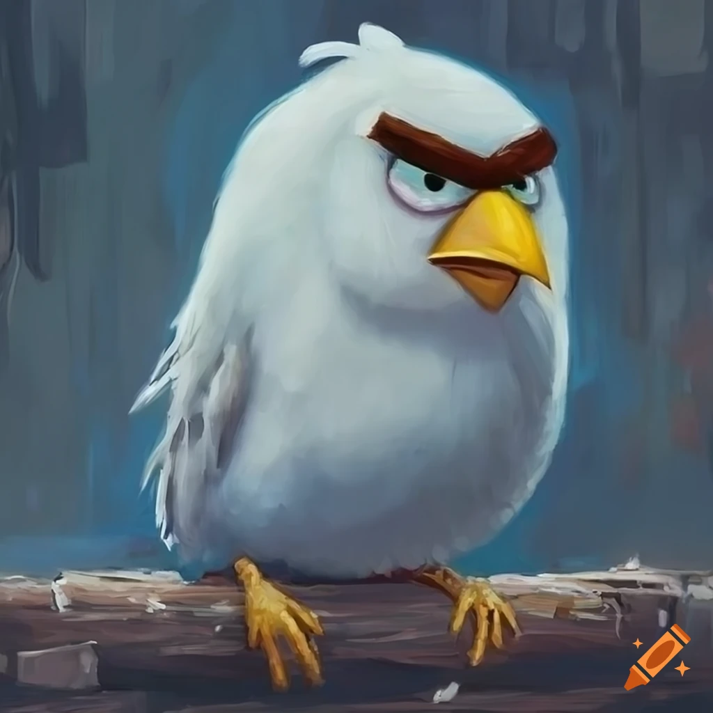 Stunningly detailed oil painting of the unique white bird from angry ...