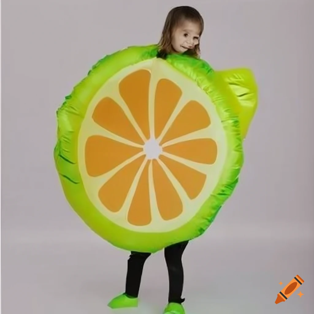 Inflatable lemon costume for children on Craiyon