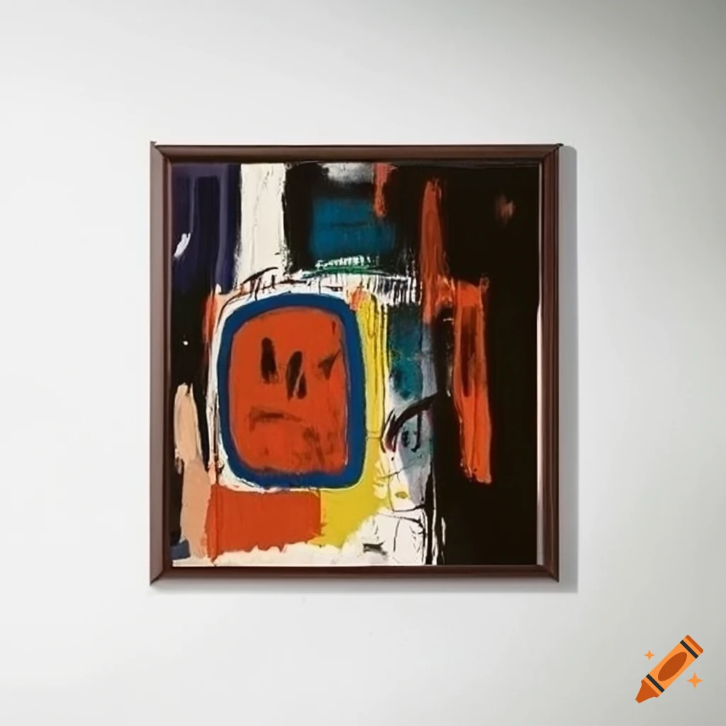 Abstract expressionism art in modern interior by basquiat on Craiyon