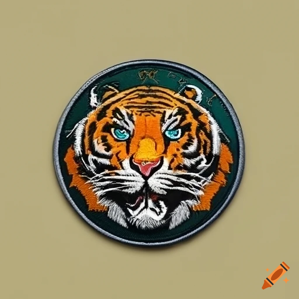 Round tiger logo design patch badge on Craiyon
