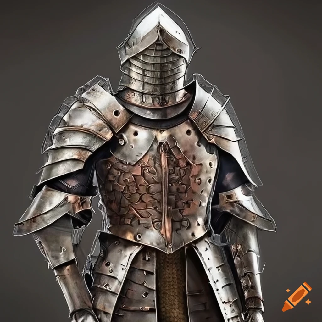 Intricate and detailed fantasy metal armor design from multiple angles ...