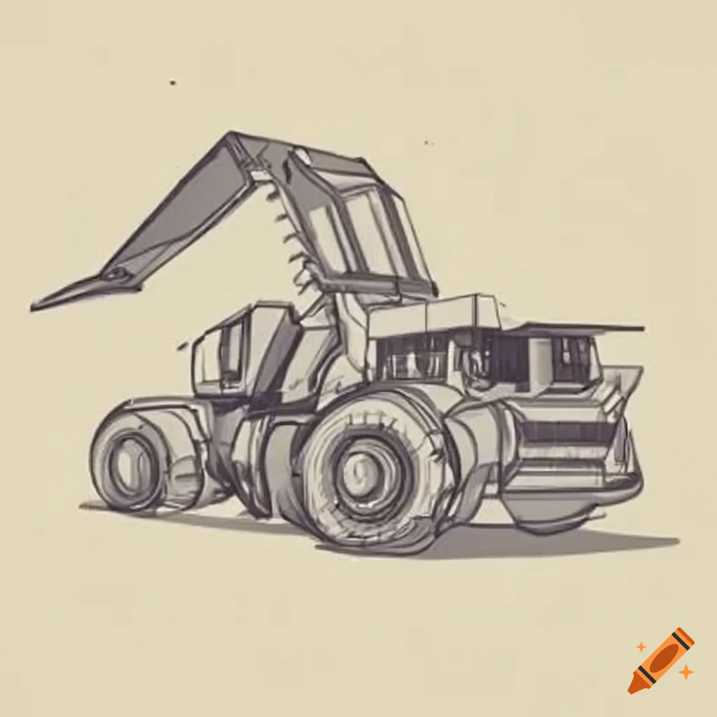 Futuristic mining machine excavating from surface to core on Craiyon