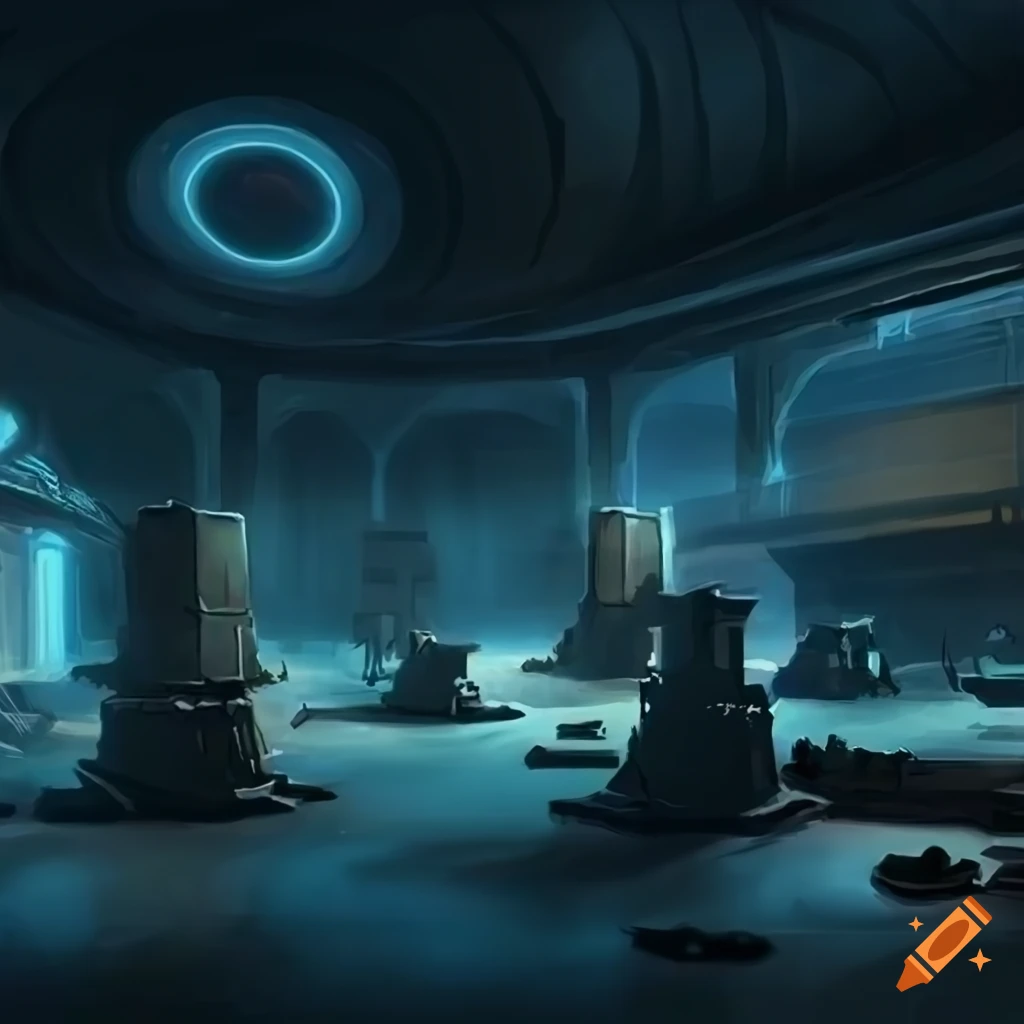 Sci-fi training arena concept art on Craiyon