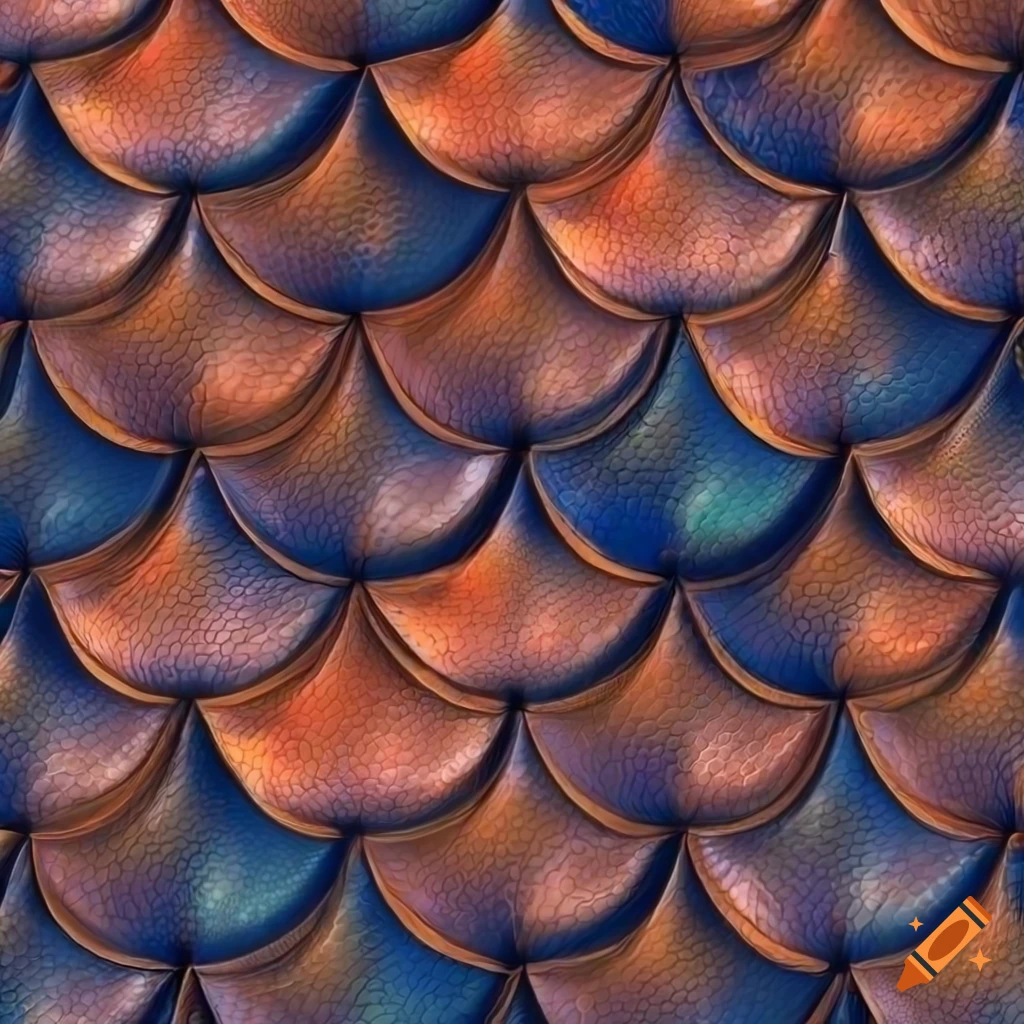Seamless hexagon fish scales texture on Craiyon