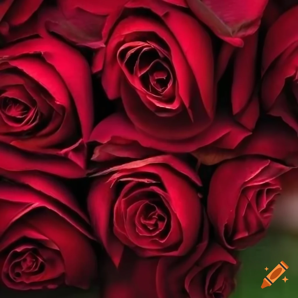 Red roses wall without leaves on Craiyon