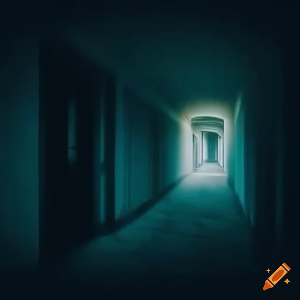 Haunted corridor with mysterious shadows on Craiyon