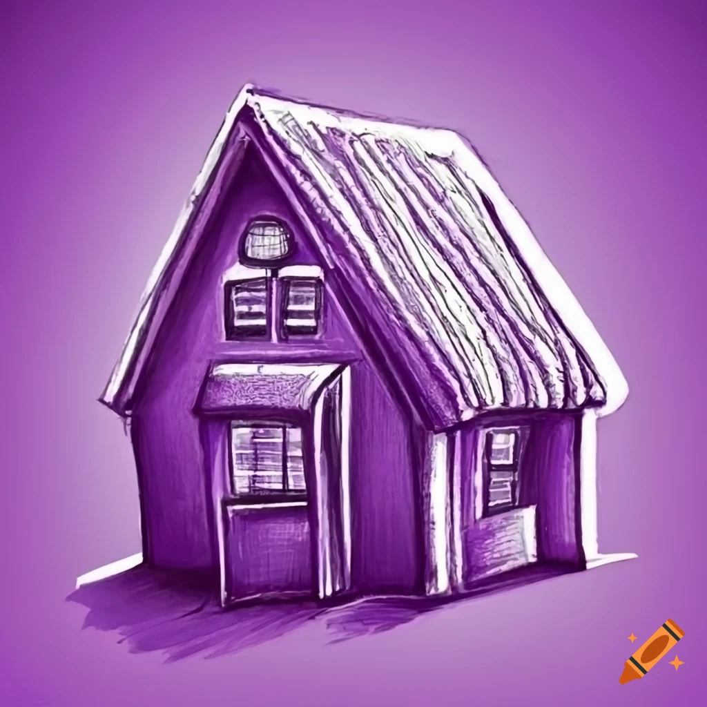 Simple purple house logo on Craiyon