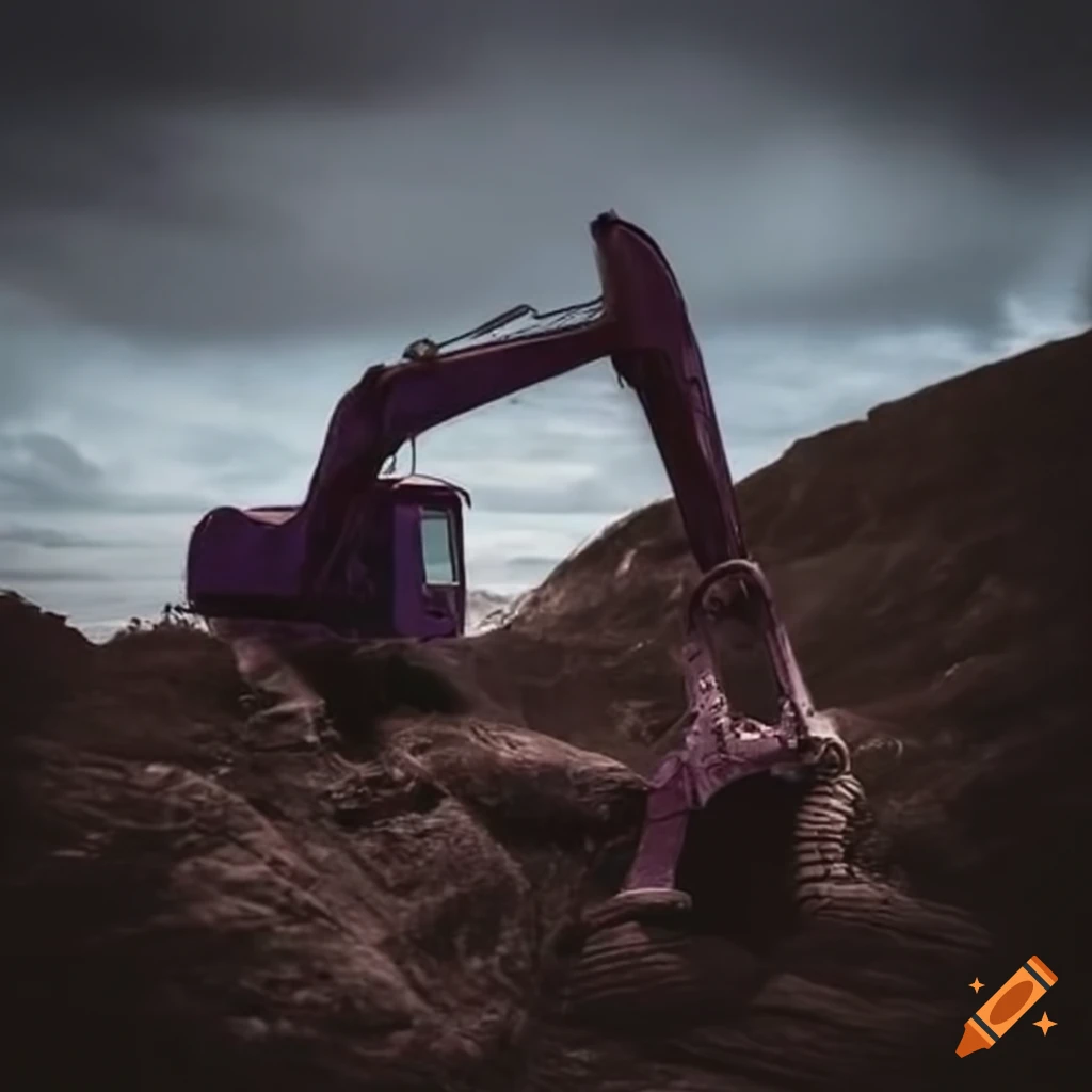 Purple excavator on Craiyon