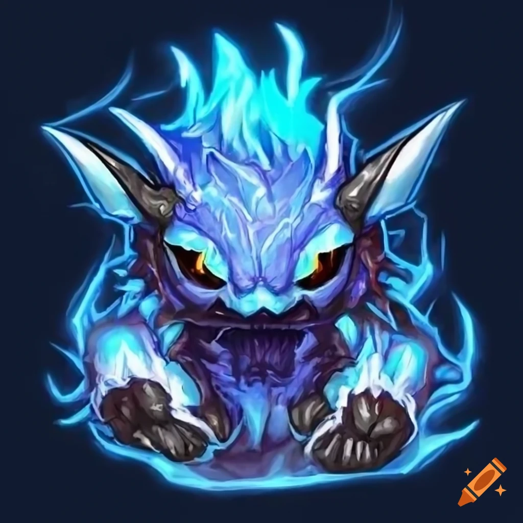 Cute ice demon humanoid in a fantasy setting on Craiyon