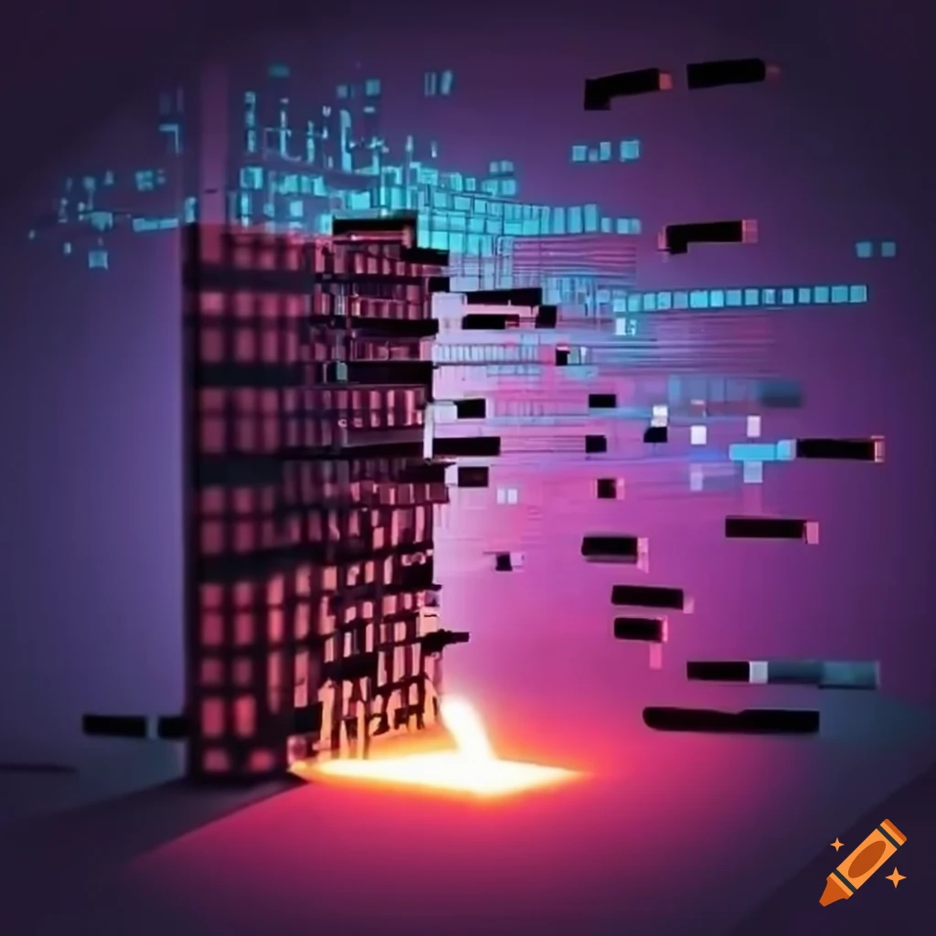 Computer programmer breaking down code into blocks on Craiyon