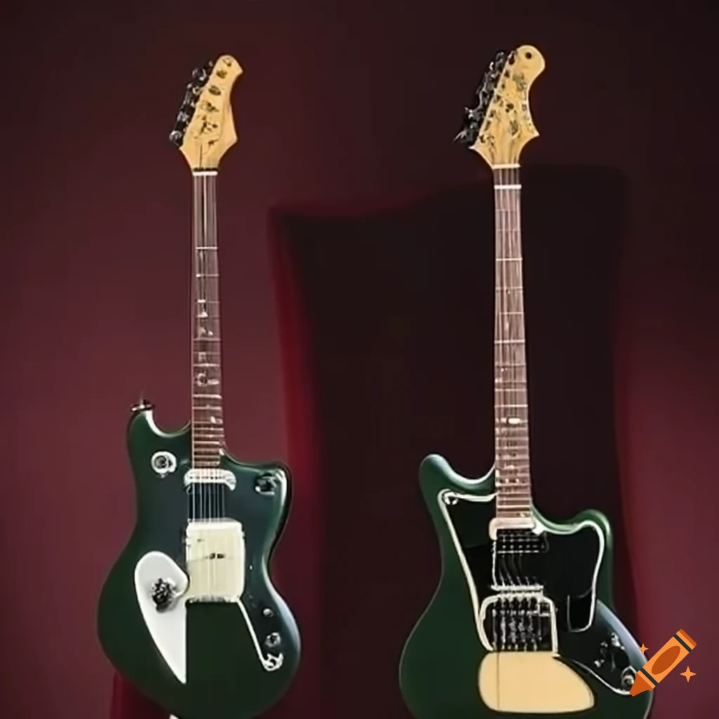 Unique guitar combining features of Fender Mustang and Yamaha SG-3 on Craiyon