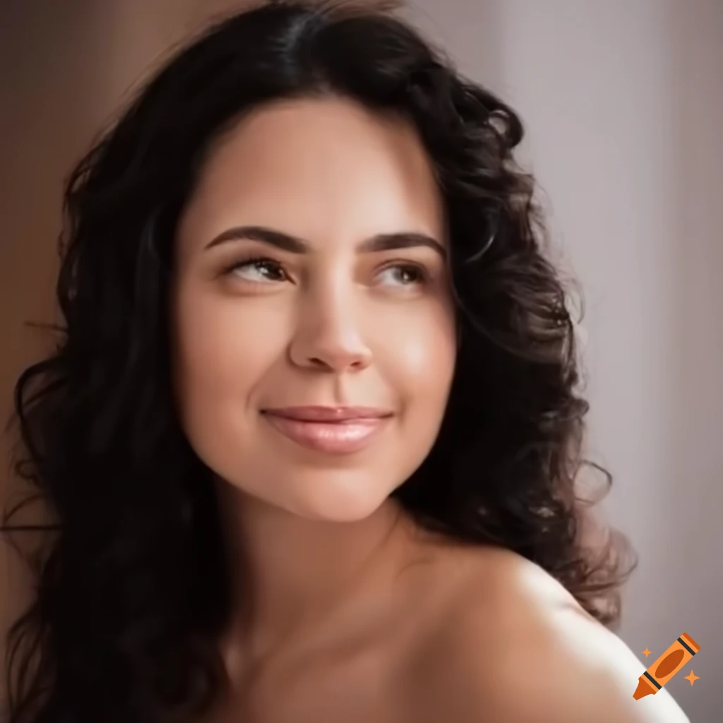 Charismatic Brunette Woman Casually Posing In A Comfortable Bedroom